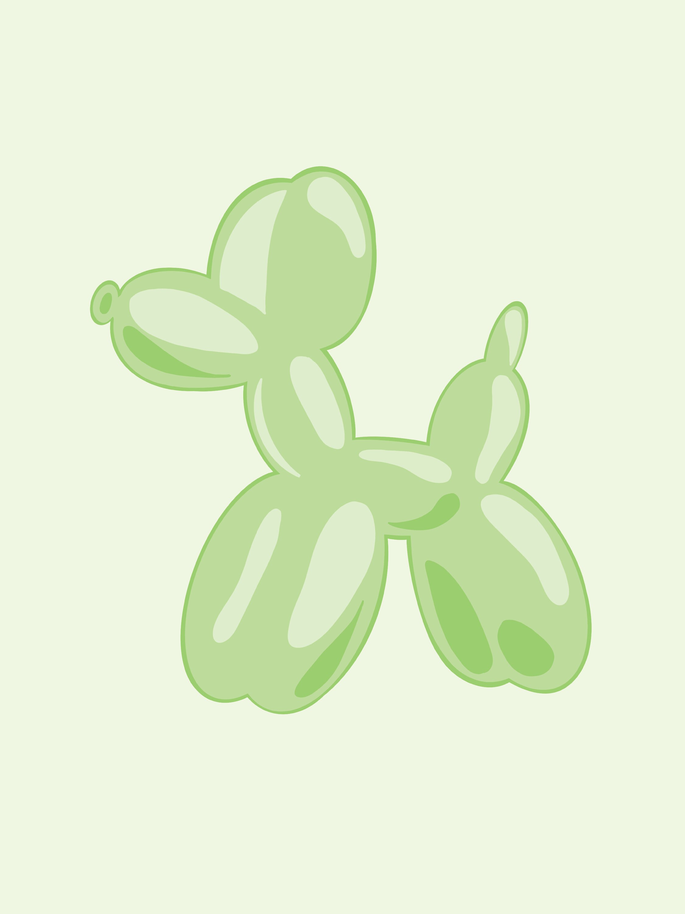 Green Preppy Balloon Dog Print | Preppy Wall Art | Green Preppy Wall ...