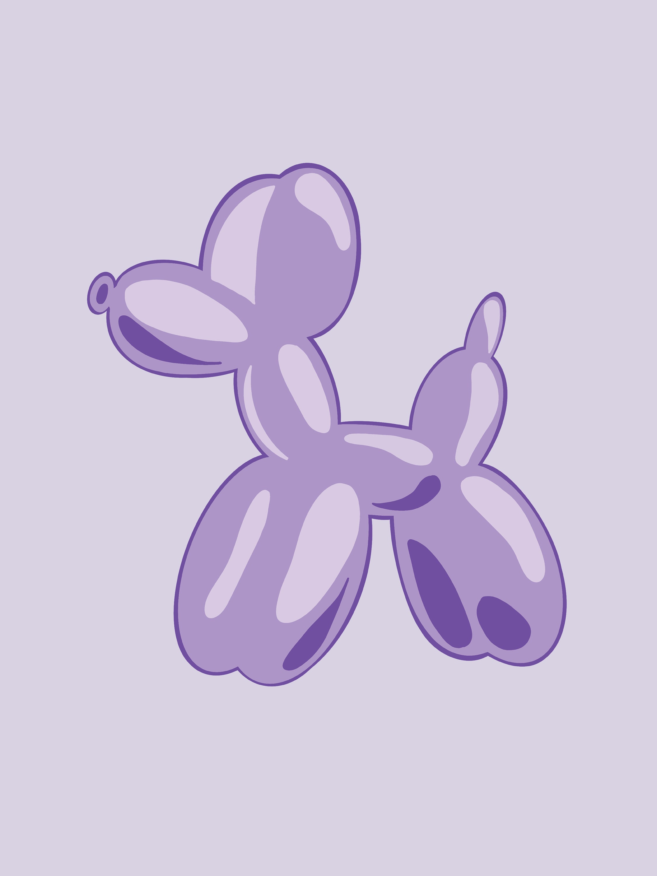 Purple Preppy Balloon Dog Print | Preppy Wall Art | Purple Preppy Wall ...