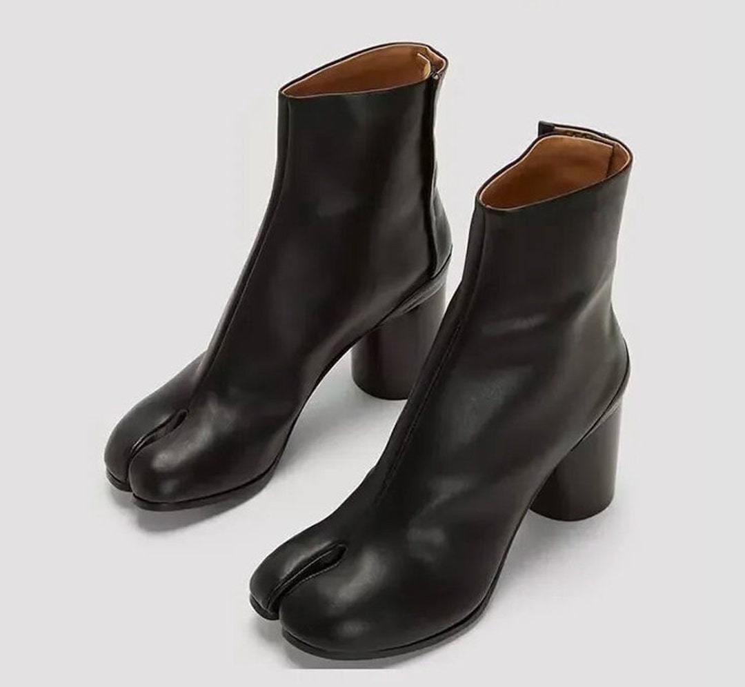 Split Toe Deer Hoof Shoes Creature Cosplay Ankle Boot Heels in Black - Etsy