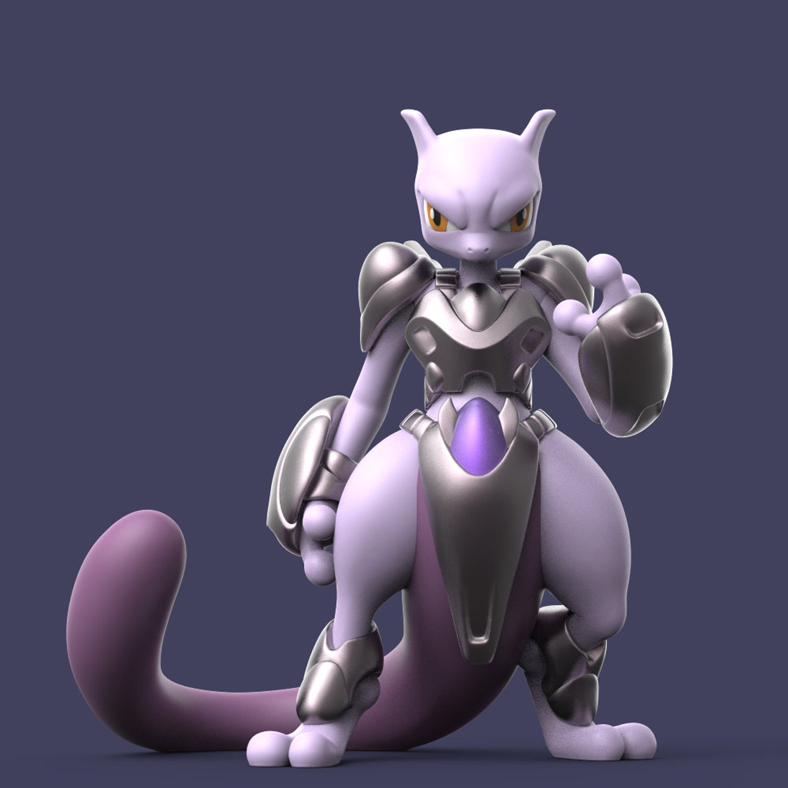 3D Printable Armored Mewtwo STL File Pokémon Collectible - Etsy