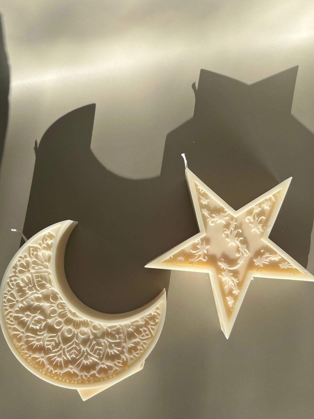 Star and Lunar Moon Candles Star Candle Moon Candle Ramadan Eid Candles ...