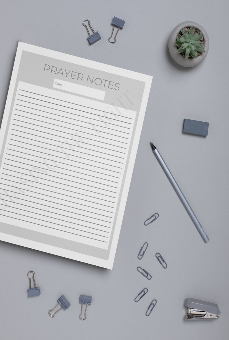 Minimalist Prayer Notes, Blank Prayer Note Template, Printable PDF ...