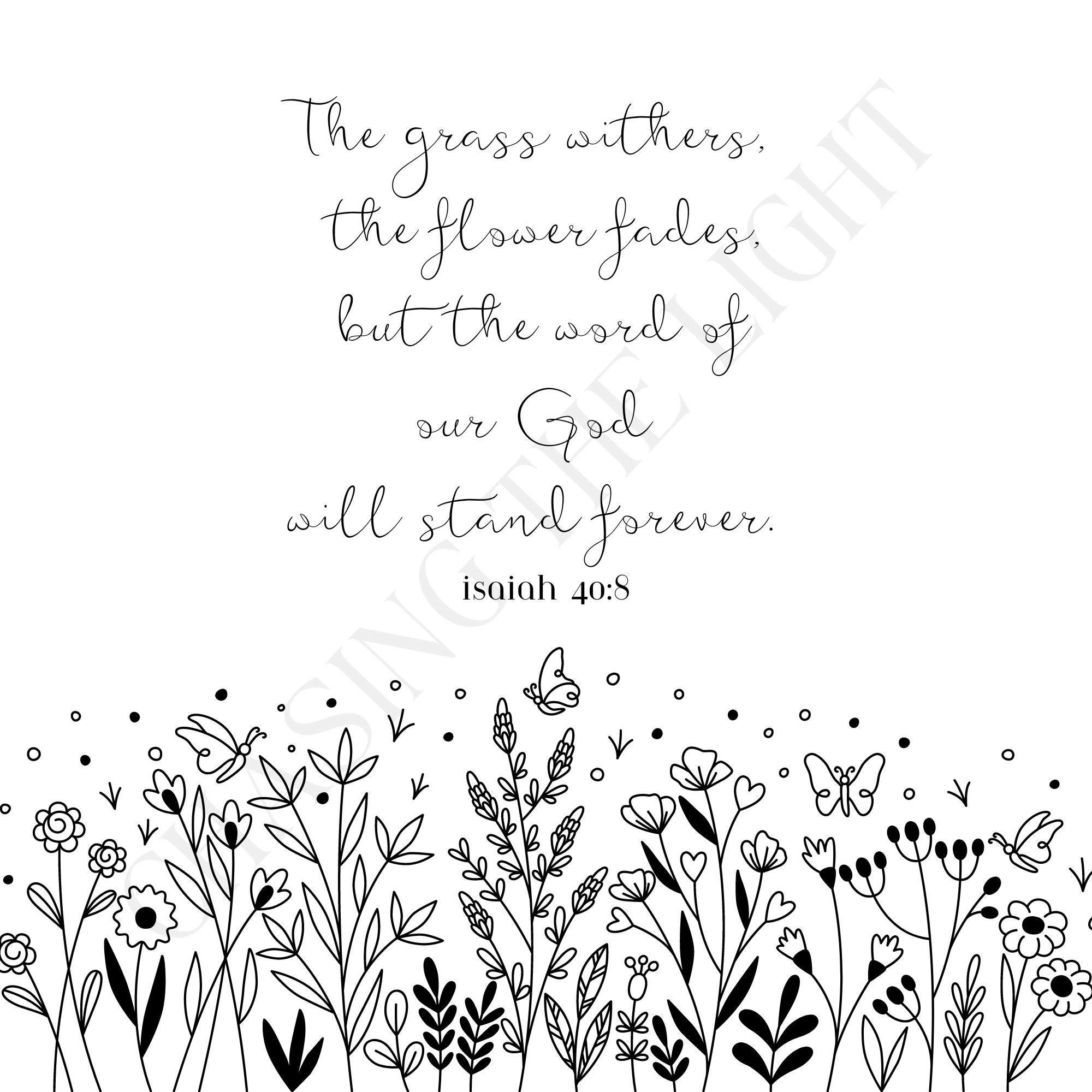 Printable Bible Verse Wall Art, Scripture Digital Art, Isaiah 40:8 ...