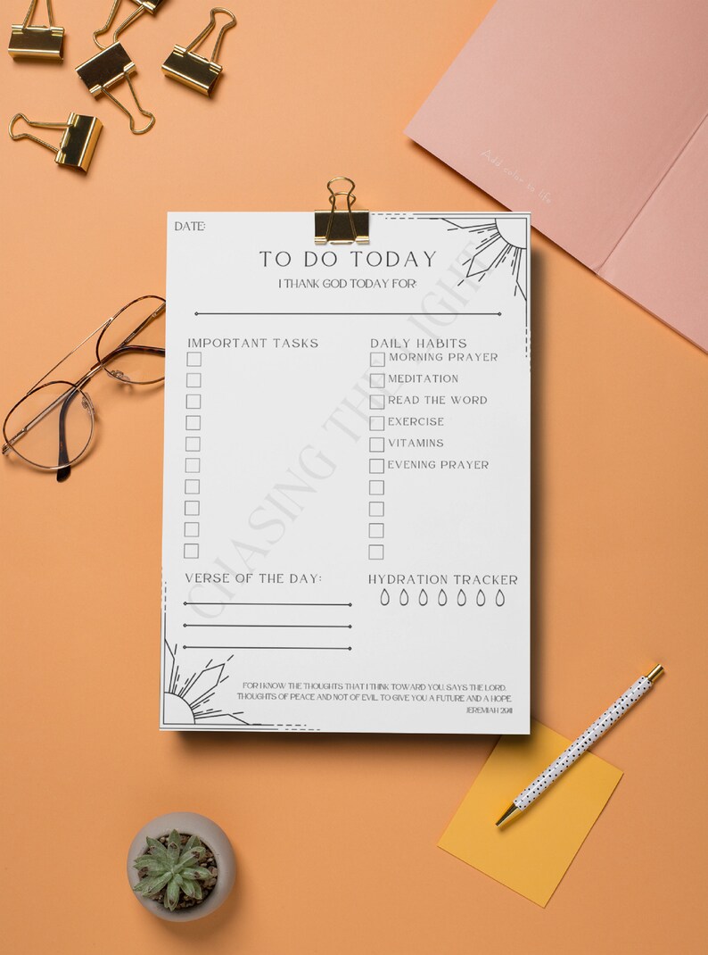 Minimalist to Do Check List, to Do Check List Template, Printable PDF ...