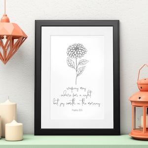 Printable Bible Verse Wall Art, Scripture Digital Art, Psalms 30:5, Joy ...