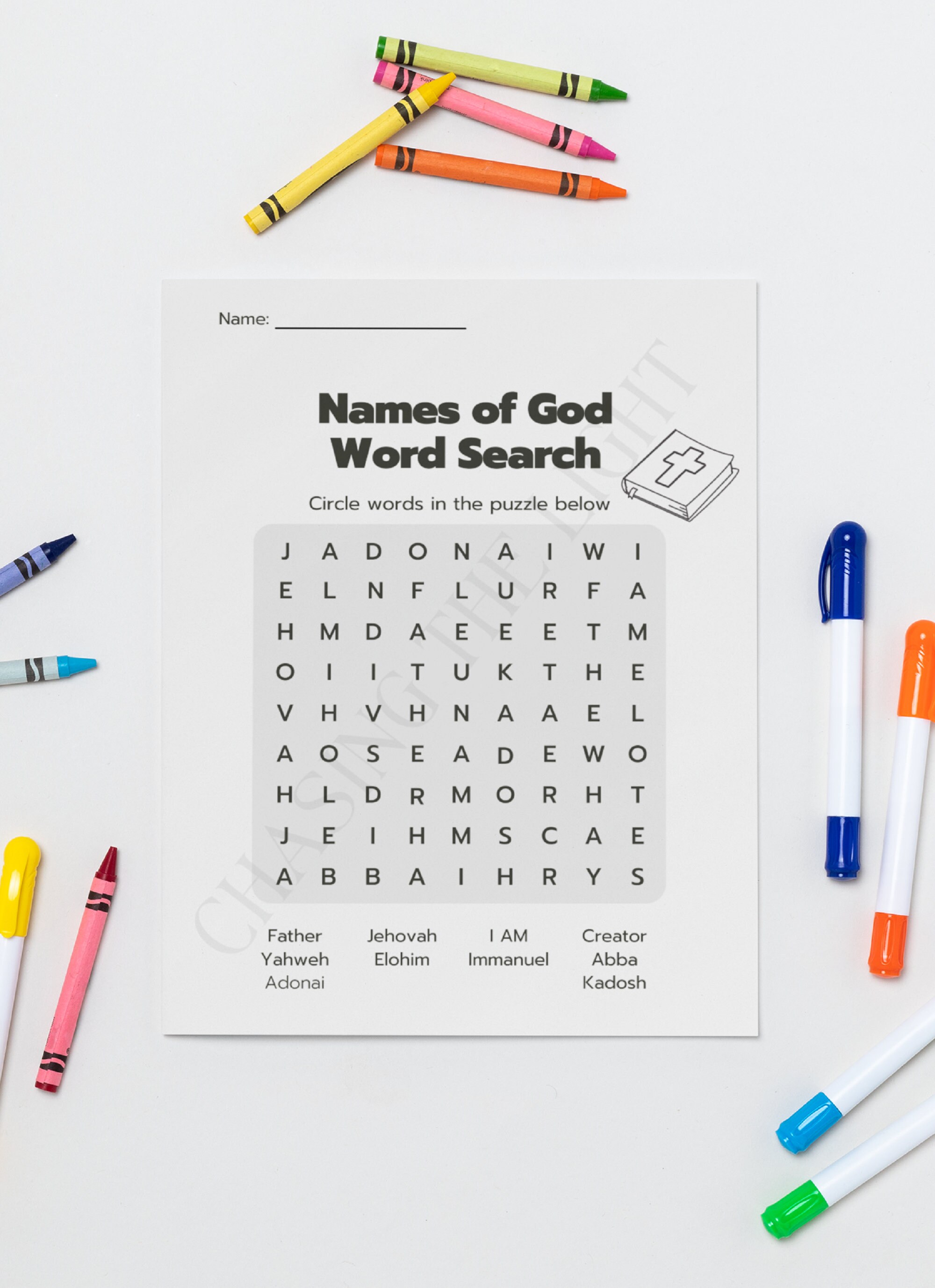 Printable Biblical Word Search For Kids Biblical Activites Etsy