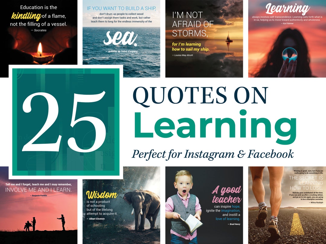 25 Inspirational Quotes on Learning for Instagram & Facebook - Etsy