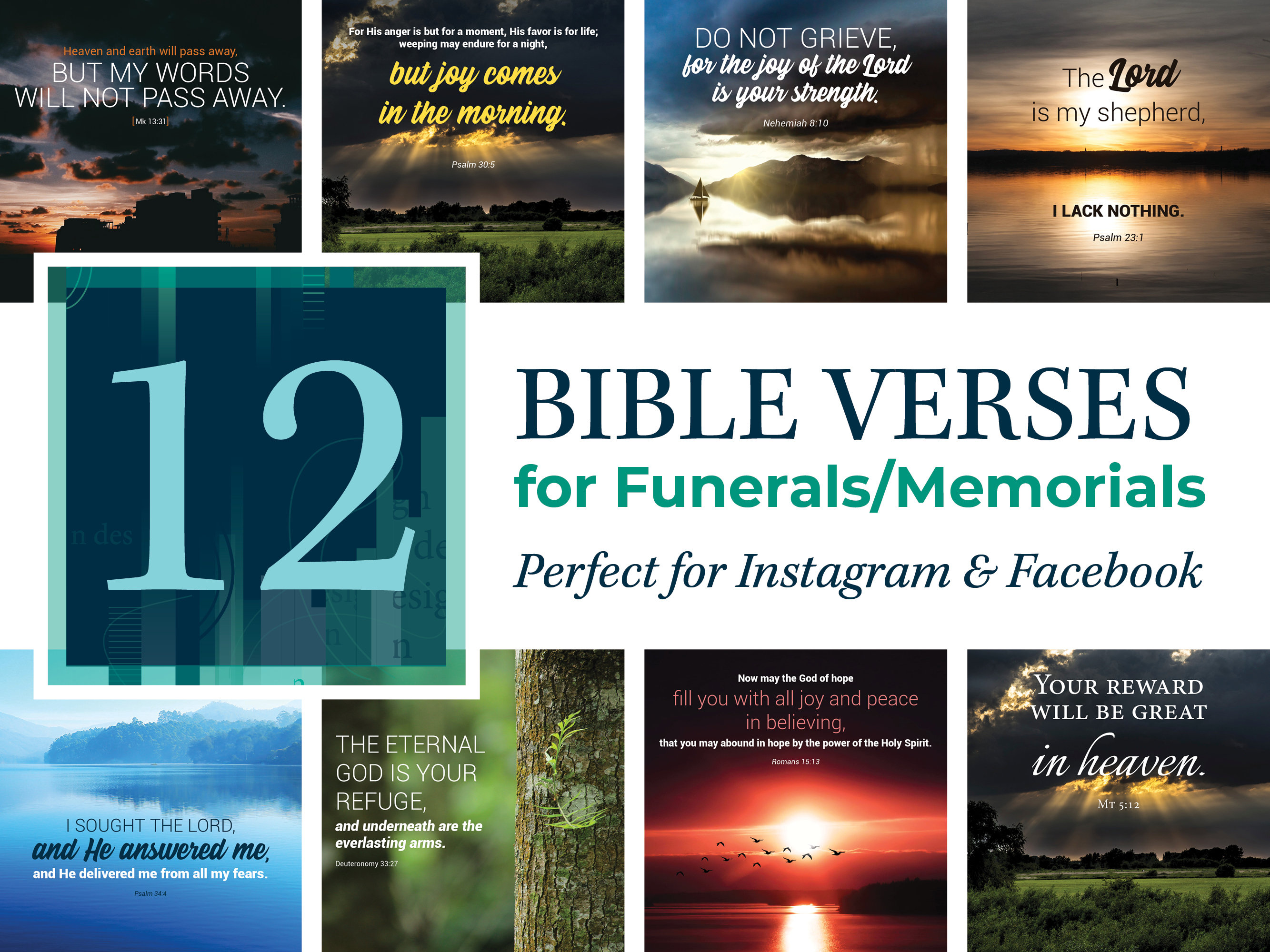 12 Bible Verses for Funerals/memorials for Instagram & Facebook - Etsy