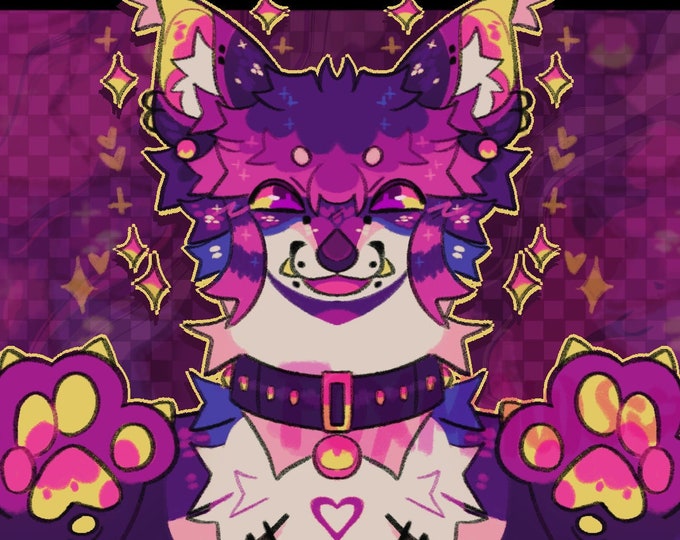 Vaporwave Scene Bat Hybrid Furry Fursona Adoptable ← - Etsy