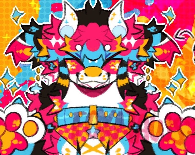 Party Pop Dutch Angel Dragon Furry Fursona Adoptable - Etsy