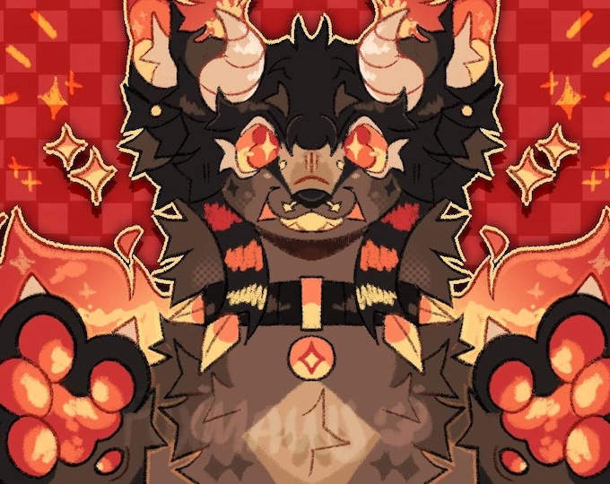Fire Demon Fox Hybrid Furry Fursona Adoptable - Etsy