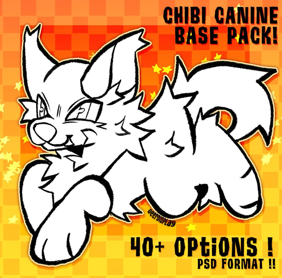 Chibi Feral Canine / Puppy / Sparkledog Fursona Furry Adoptable Puzzle ...