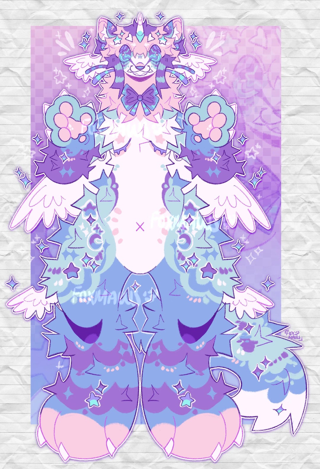 Dreamcore Angel Unicorn Kitty Feline Furry Fursona Adoptable - Etsy