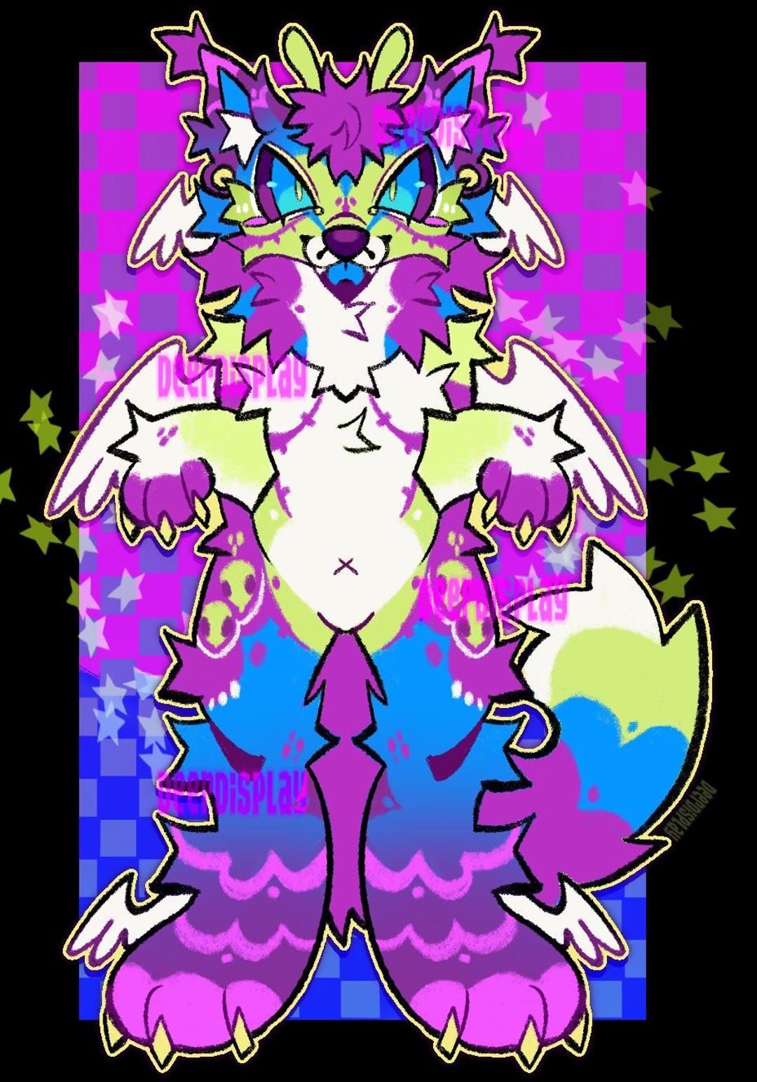 Scenecore Bright Alien Canine / Sparkledog Furry Fursona OC Adoptable ...