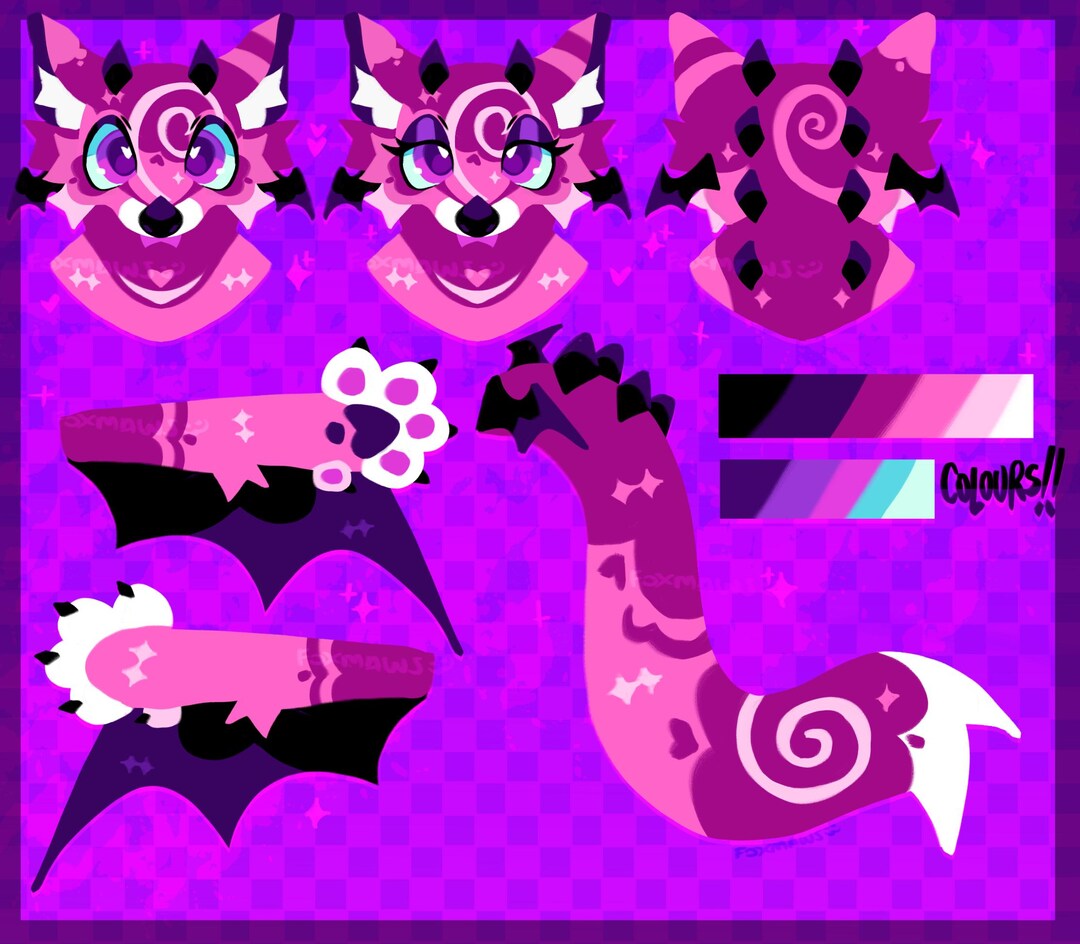 Scenecore Swirl Bat Hybrid Fursuit Partial Ref Furry Fursona Adoptable ...