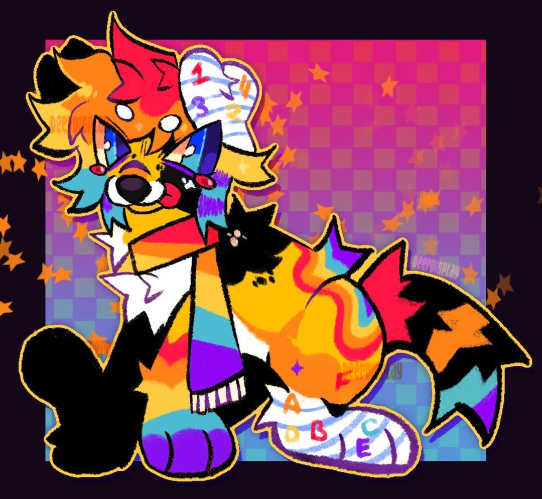 Kidcore Bright Sparkledog Dog Hybrid Furry Fursona OC Adoptable ! - Etsy