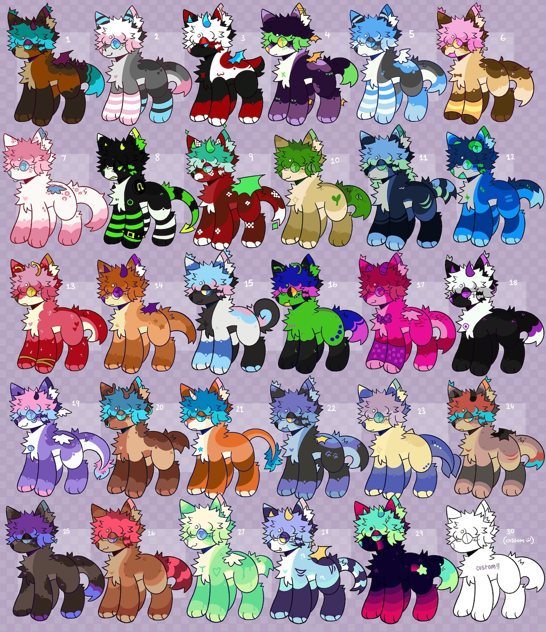 Assorted Canine Furry Fursona Adoptable Character Designs - Etsy
