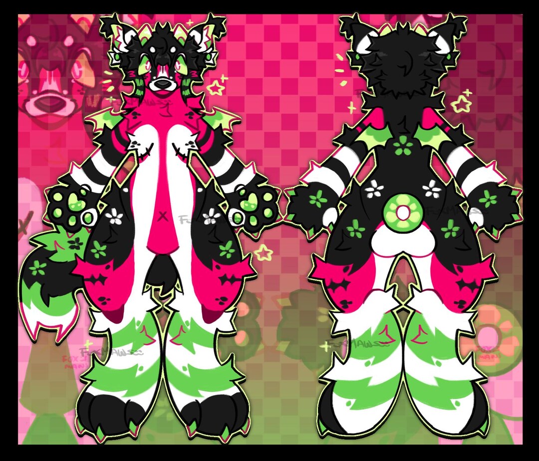 Scenecore Flower Demon Sparkledog Furry Fursona Adoptable - Etsy