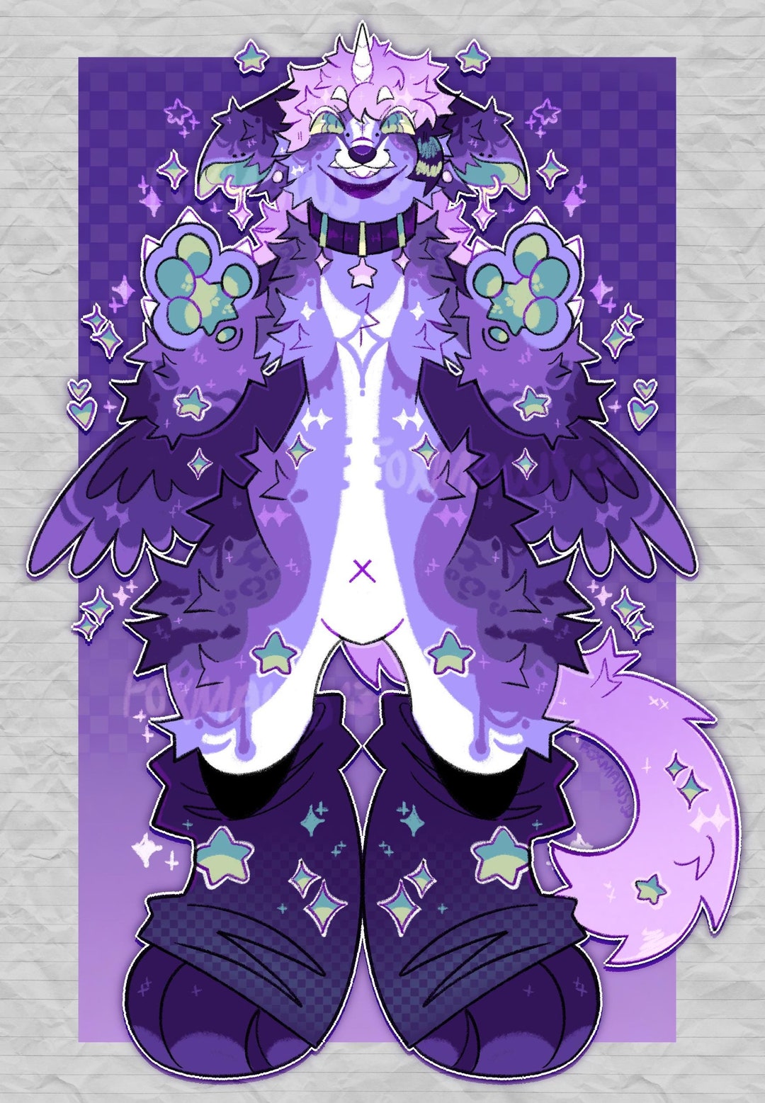 Dreamcore Scene Uni Sparkledog Puppy Furry Fursona Adoptable - Etsy