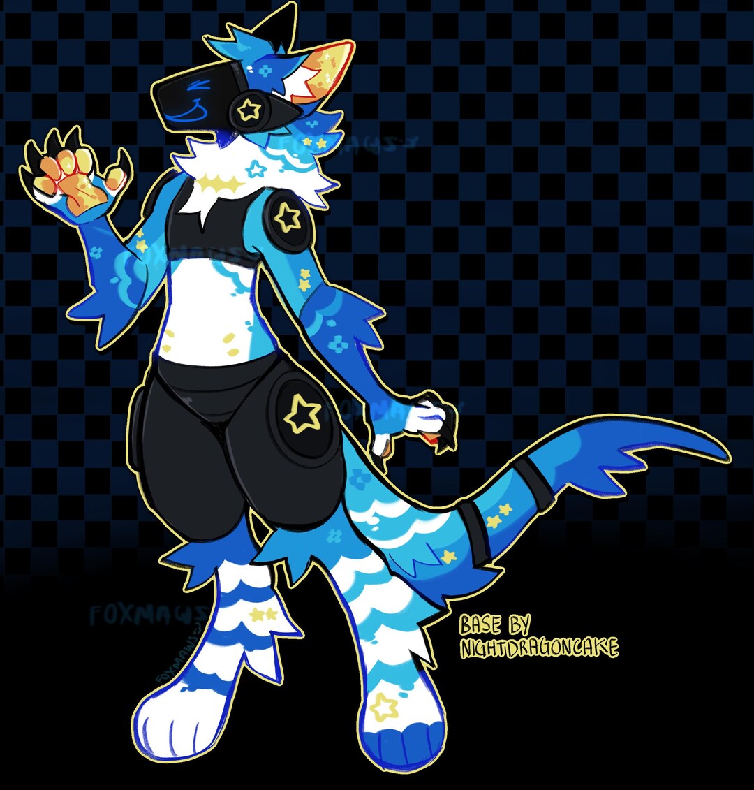 Star Blue Scenecore Protogen Furry Fursona Adoptable - Etsy
