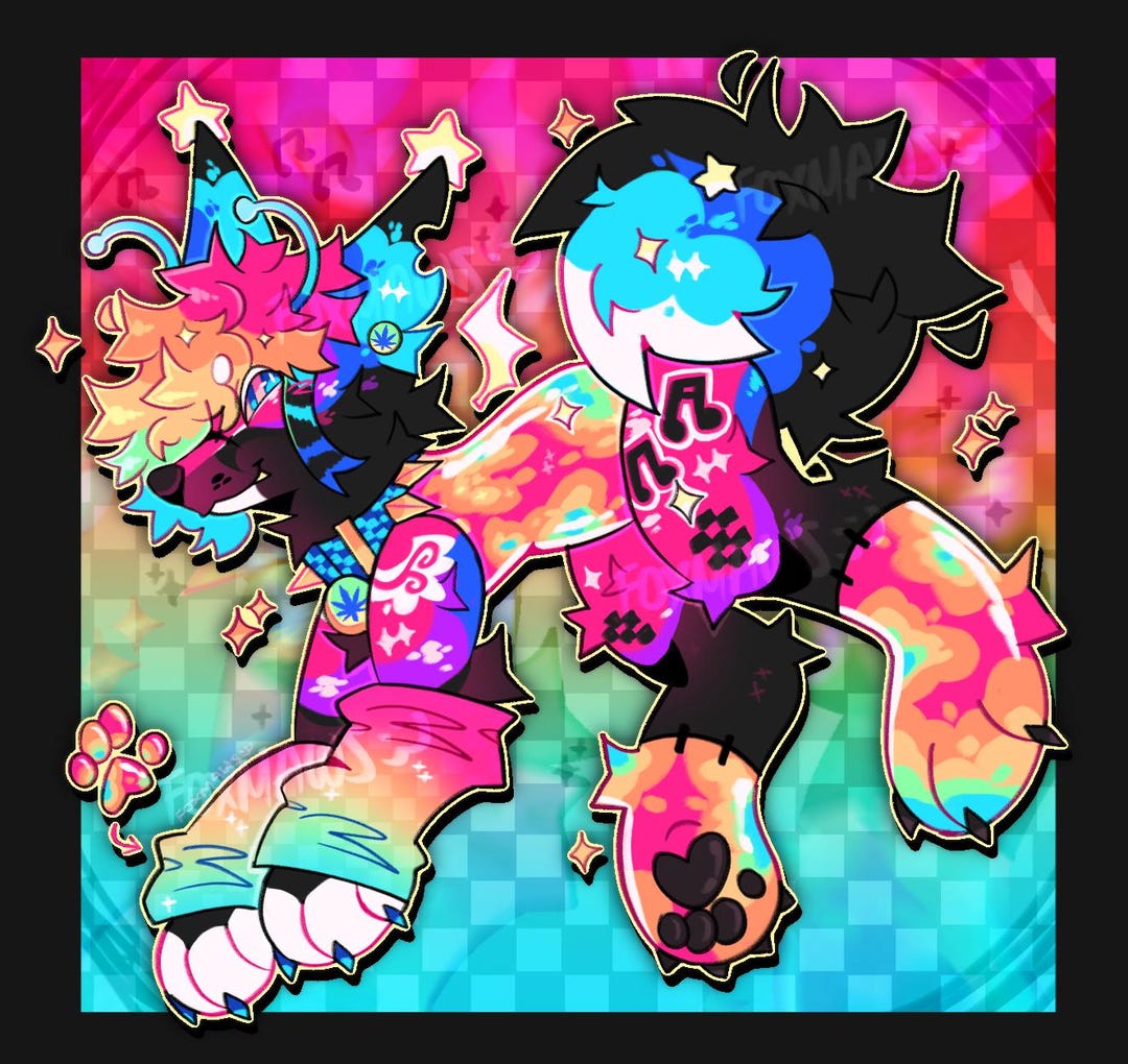 Sparkledog Scenecore Canine Hybrid Furry Fursona Adoptable ← - Etsy