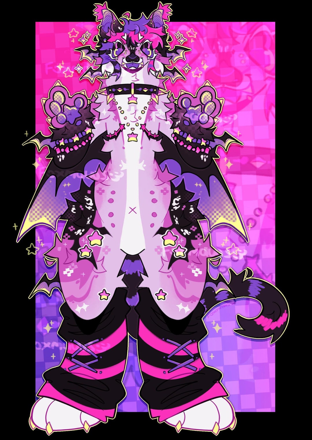 Scenecore Sparkle Bat Hybrid Furry Fursona Adoptable - Etsy
