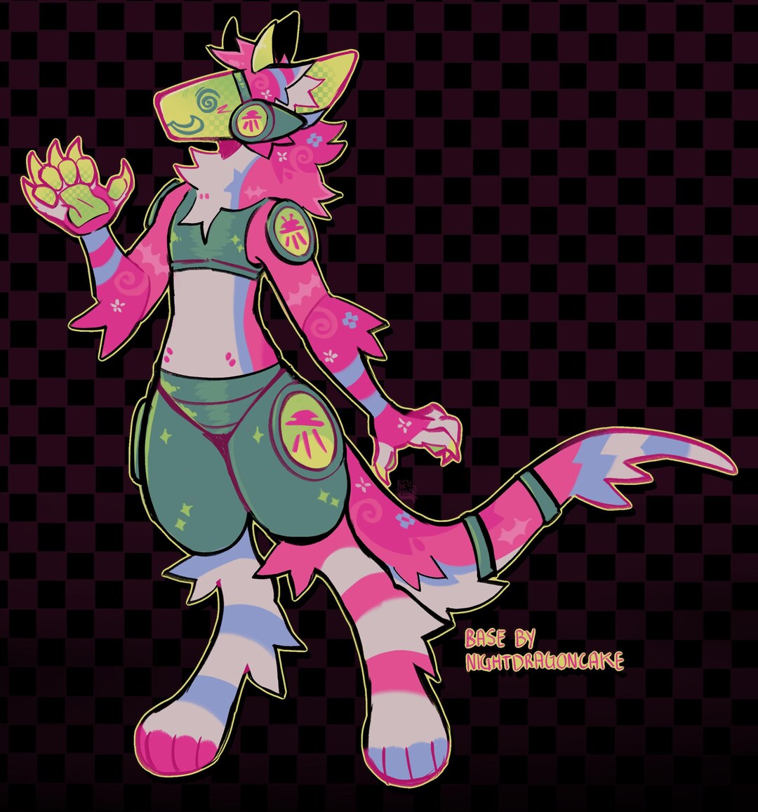 Scenecore Bright Alien Protogen Furry Fursona Adoptable - Etsy