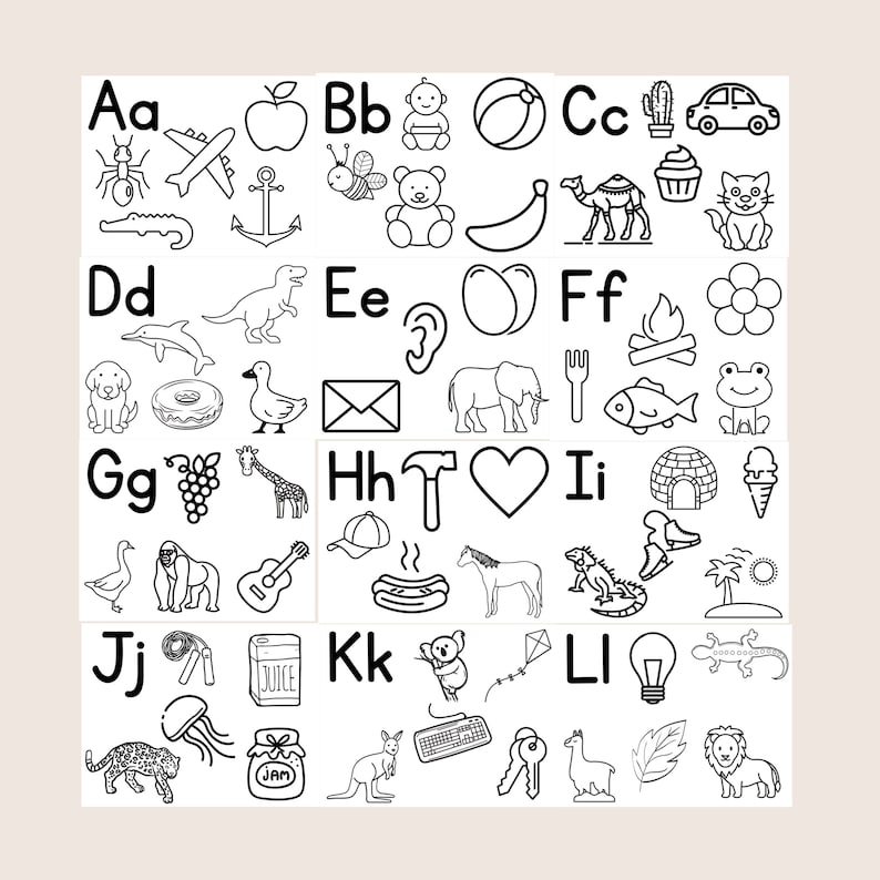 Alphabet Coloring Pages Printables - Etsy