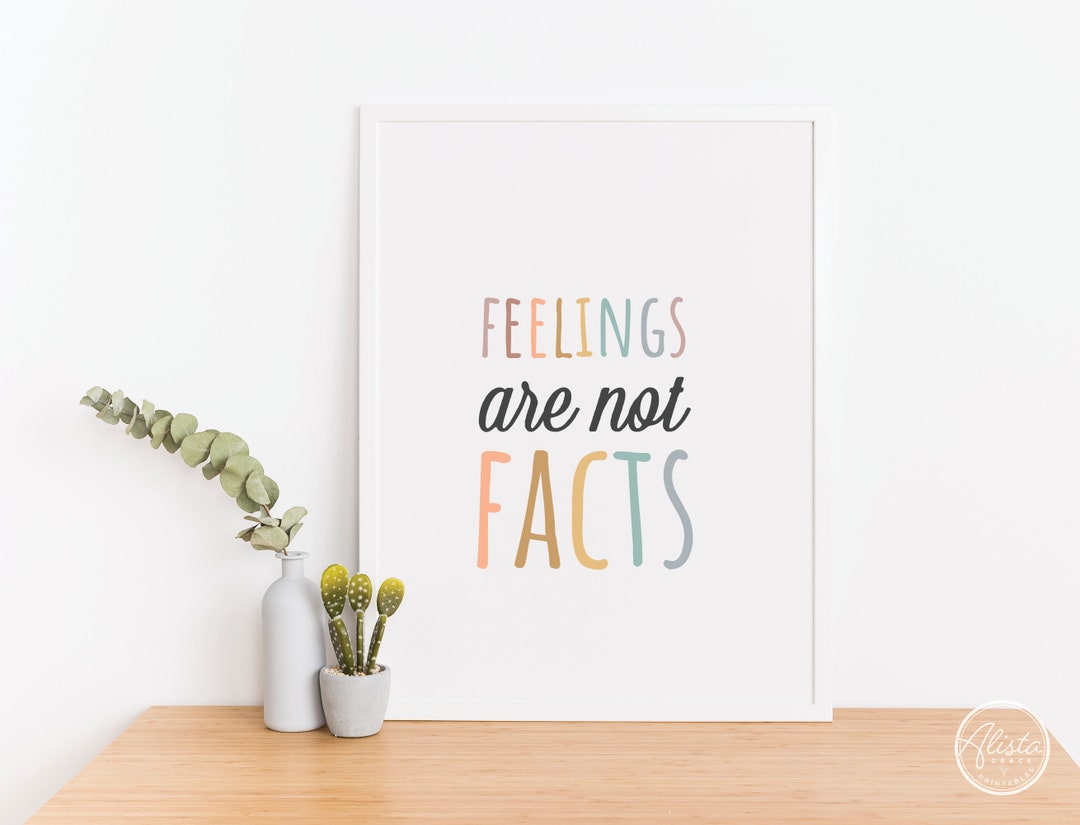 Feelings Are Not Facts, Therapy Office Decor, Mental Health Poster ...