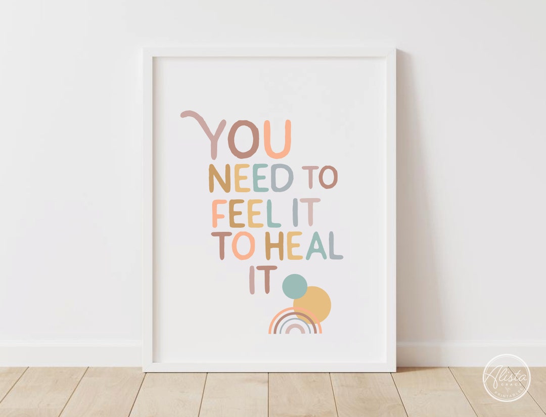 You Need to Heal It to Feel It Therapy Office Decor, CBT Poster, Mental ...