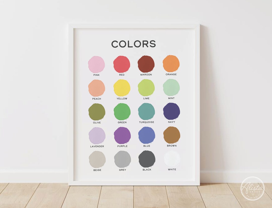 Learning Colors Poster, Kindergarten Poster, Classroom Posters ...