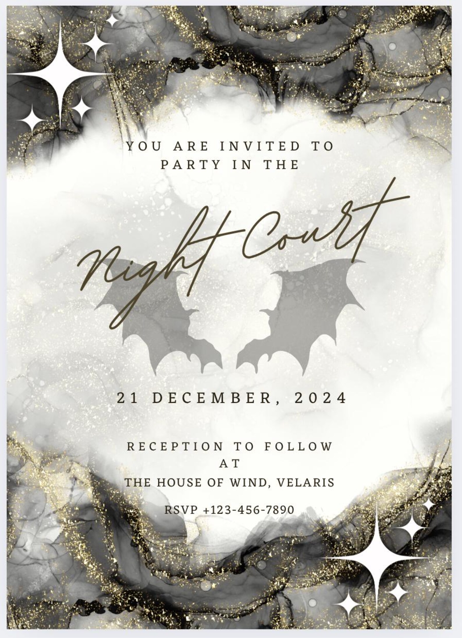 Printable ACOTAR Inspired Invitations - Etsy