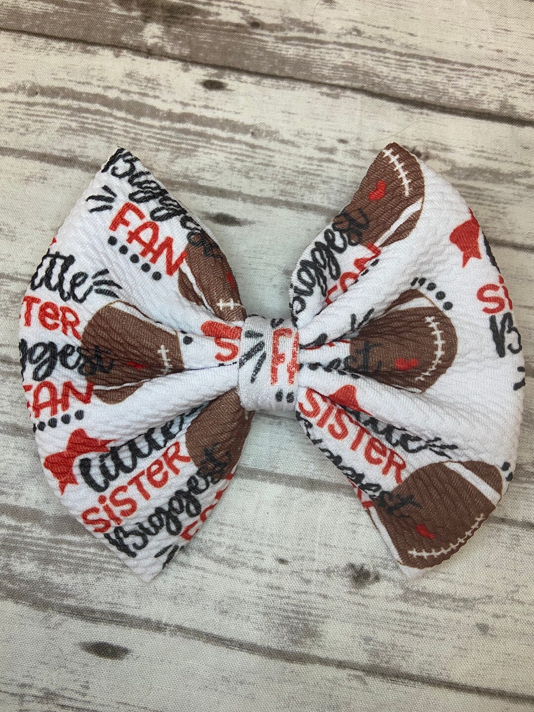 5" Football Fan Bow – Little Sister - Alligator Clip or Nylon Headband ...