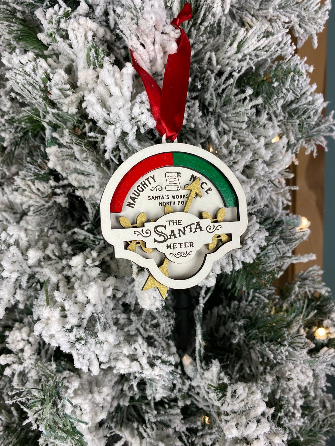 Santa’s Naughty or Nice Meter Christmas Ornament - Laser Cut With ...