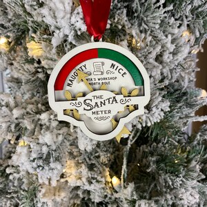 Santa’s Naughty or Nice Meter Christmas Ornament - Laser Cut With ...