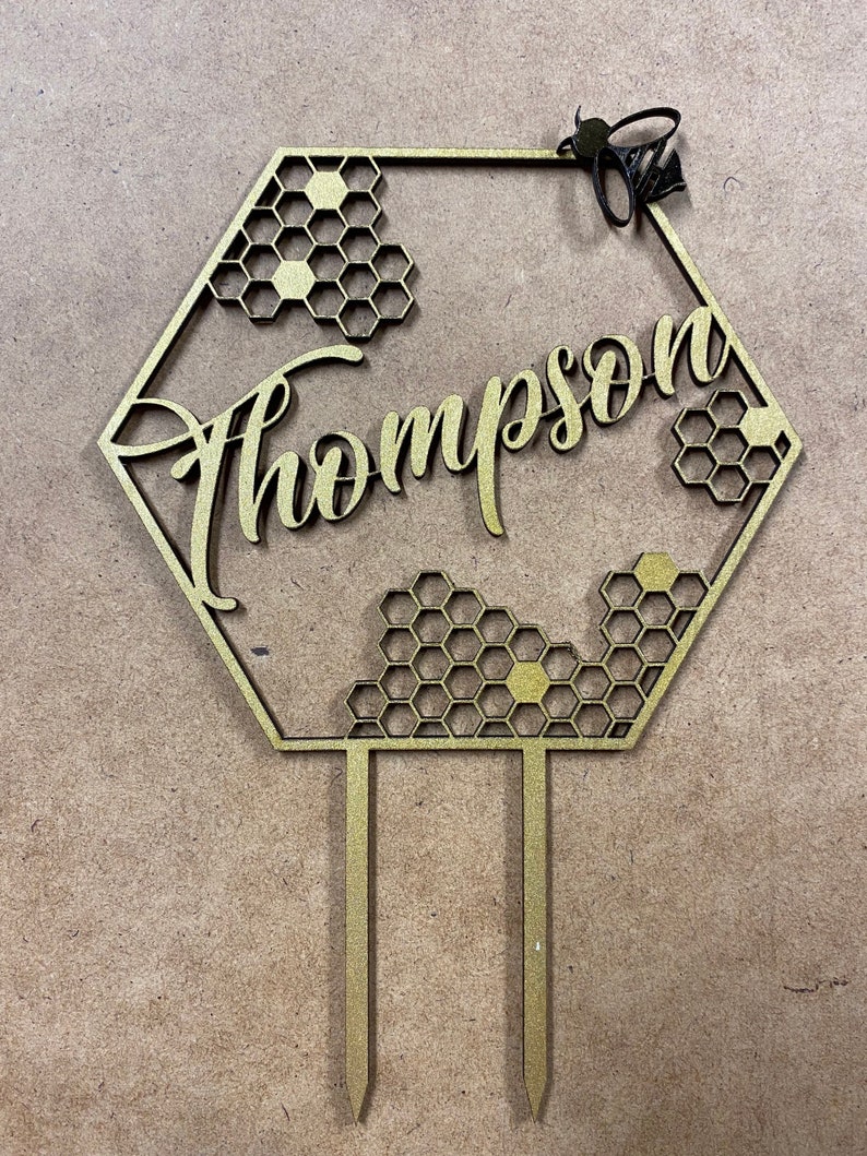 Honey Bee Cake Topper Custom Options Available - Etsy