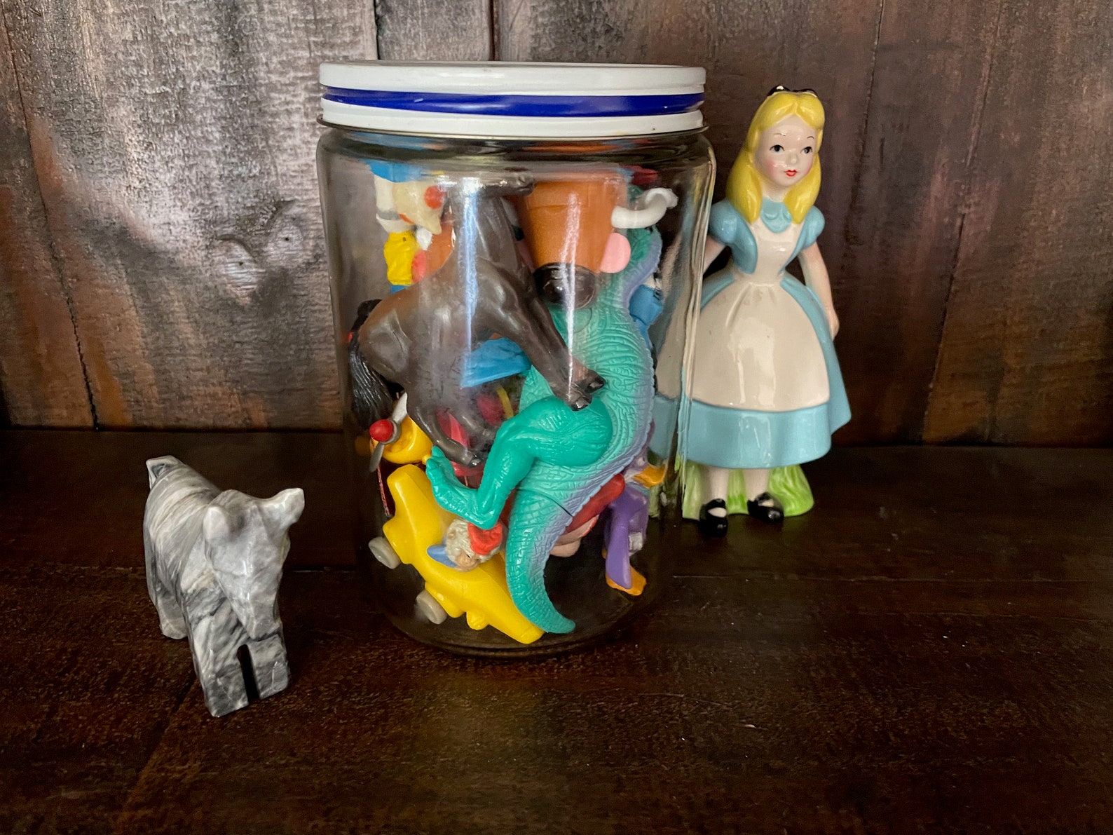 Vintage Skippy Jar of Small Assorted Toys - Etsy