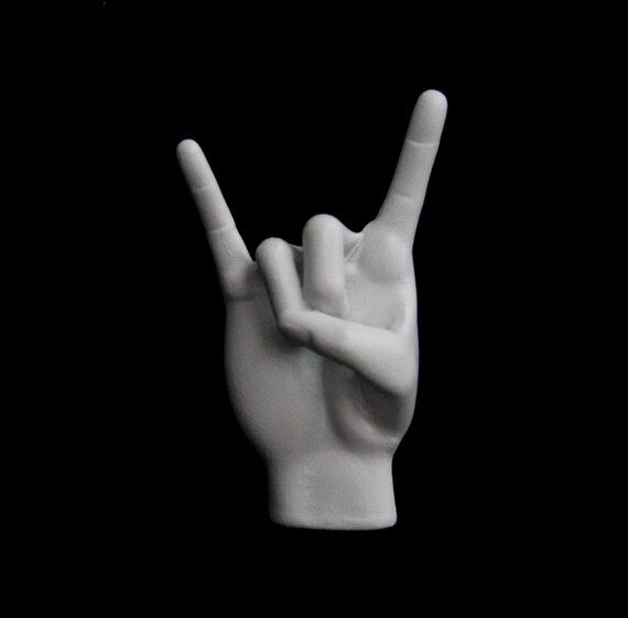 Devil Horns Sign Hard Rock Heavy Metal Hand Statue Shelf | Etsy