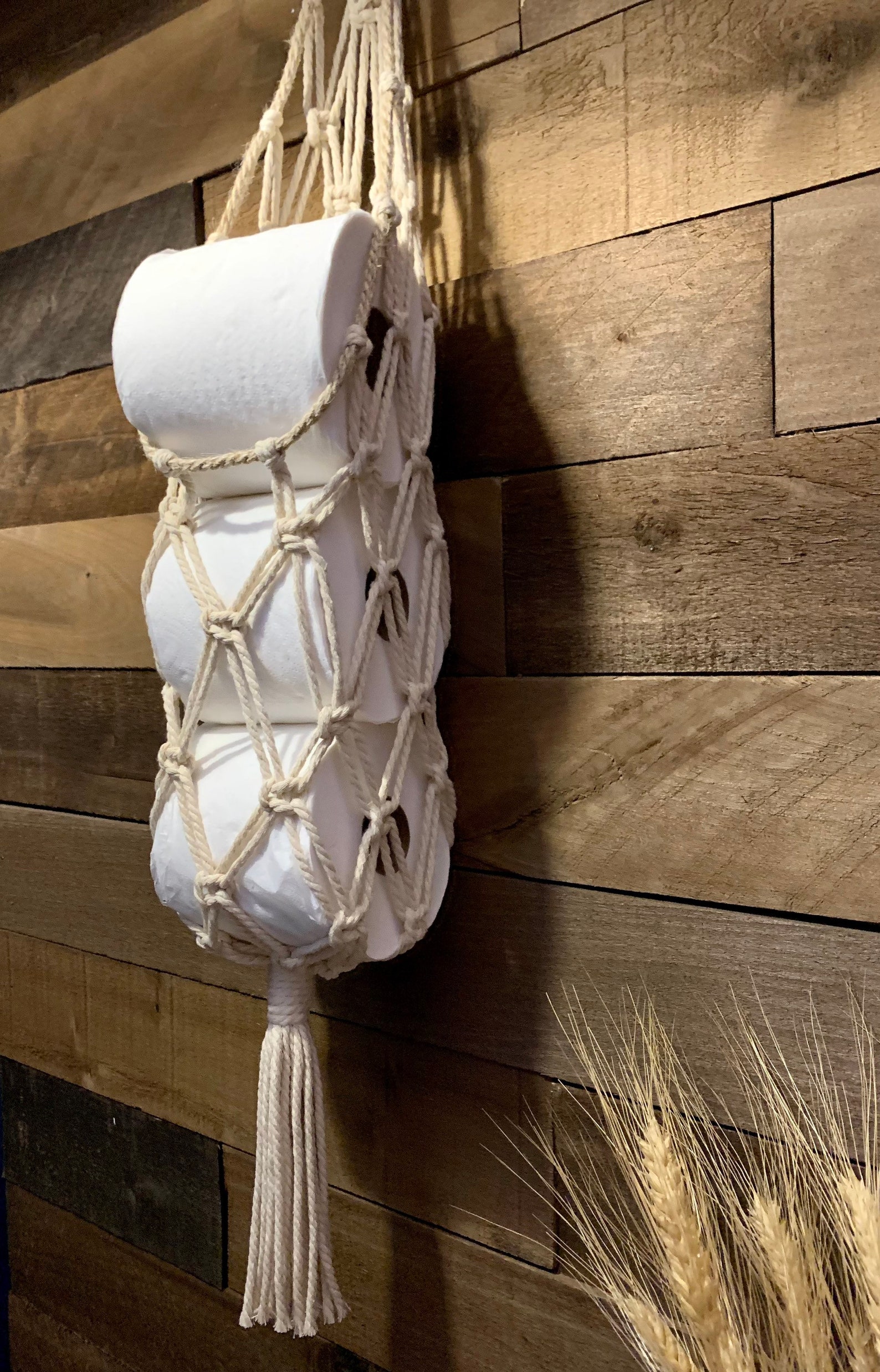 Macrame Toilet Paper Storage/ Boho Bathroom Decor/macrame Roll Storage ...