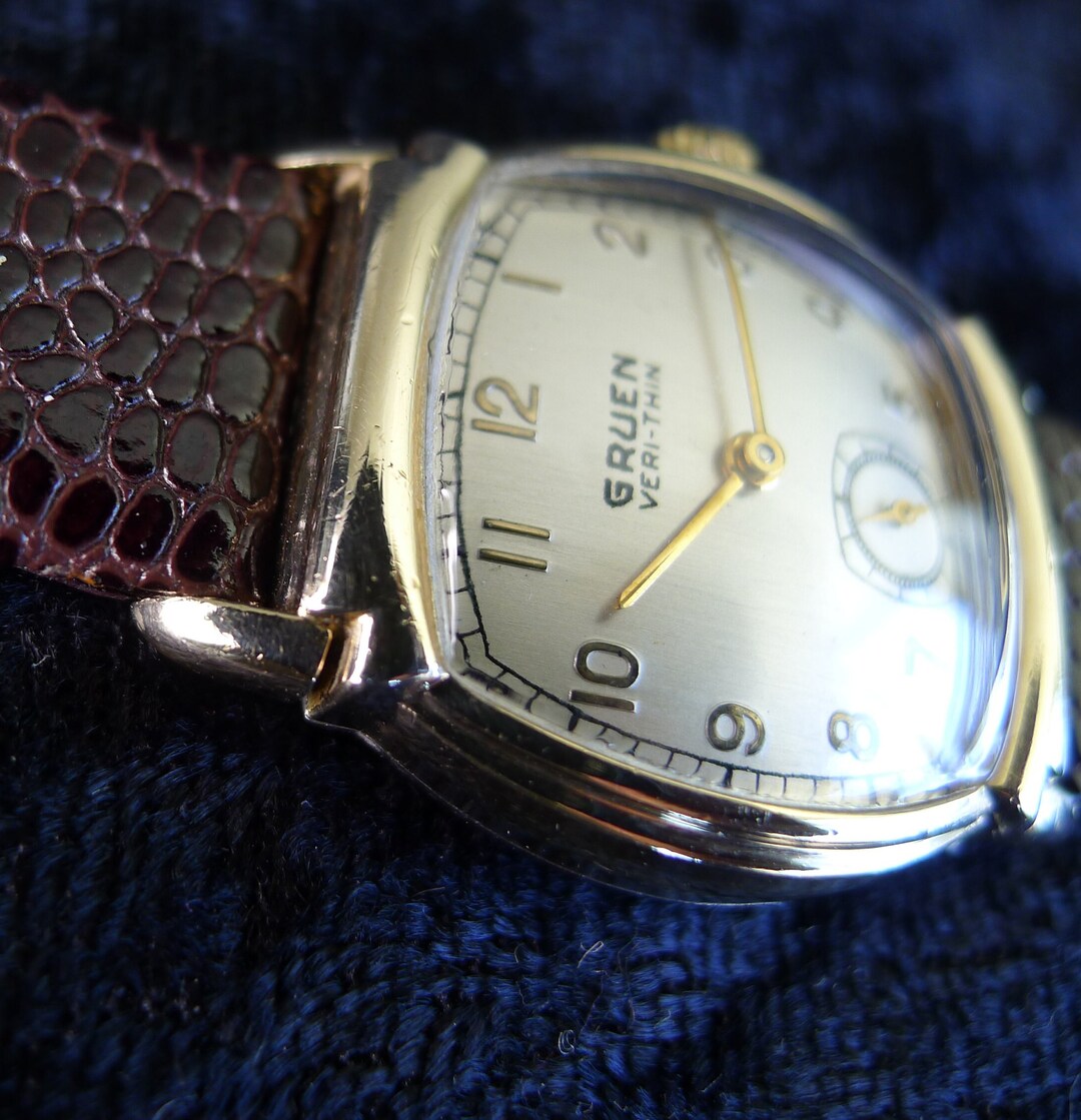 Gruen Veri-thin Vintage Watch Just Serviced & Warranty Guarantee 1005 ...