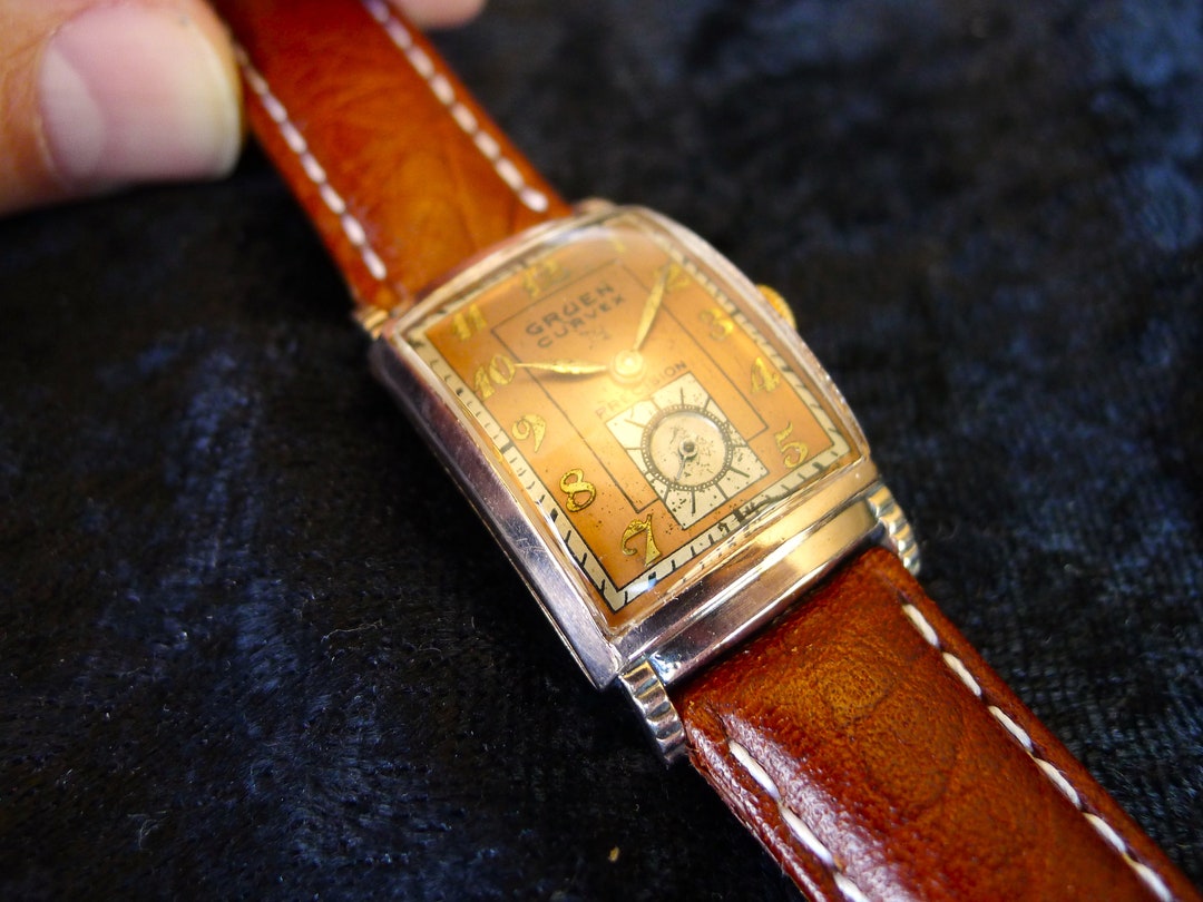Gruen Curvex Vintage Watch Just Serviced & Warranty Guarantee 1033 - Etsy