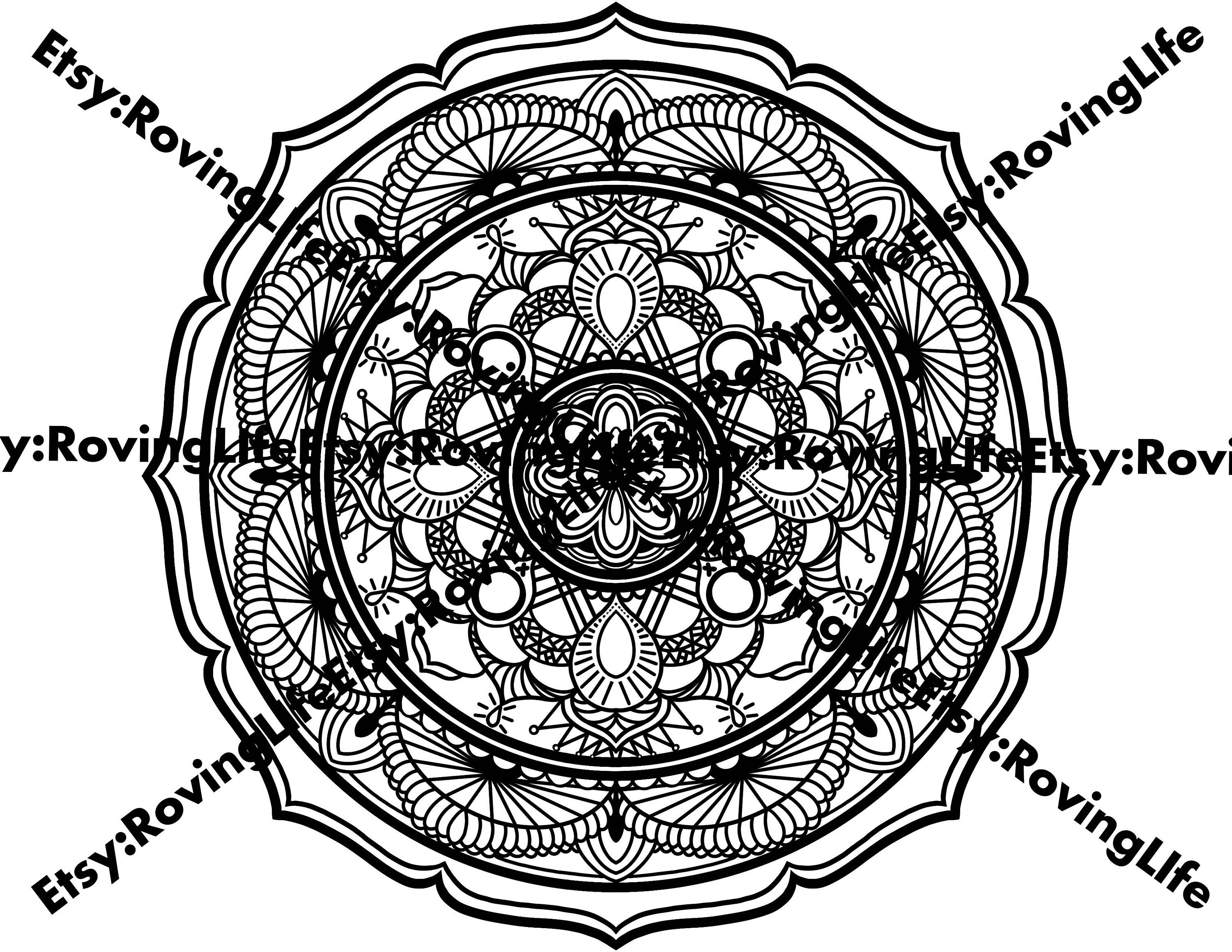 Calming Mandala Coloring Pages - Digital Download - Etsy