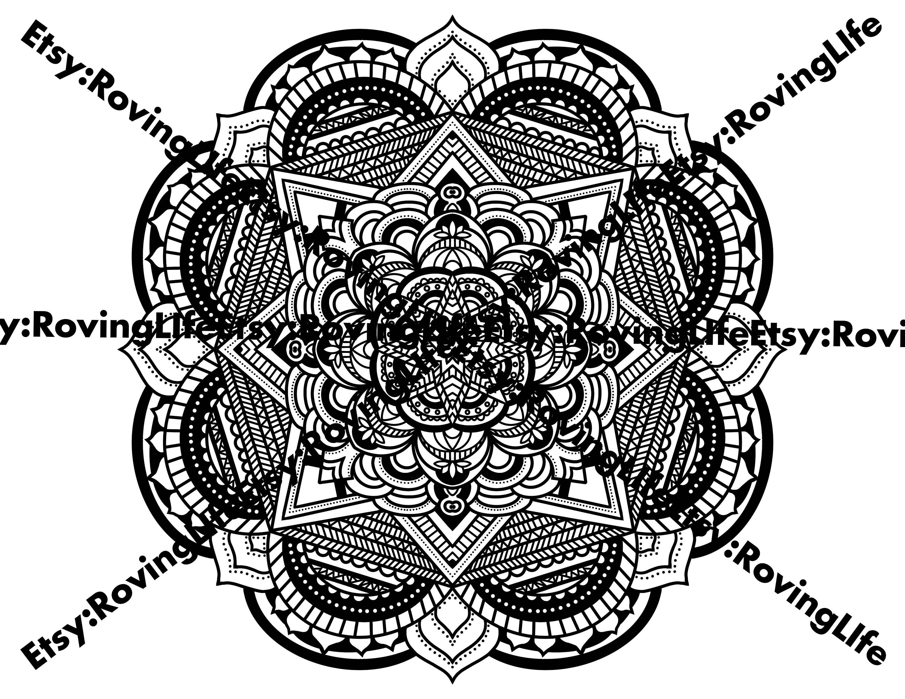 Calming Mandala Coloring Pages - Digital Download - Etsy