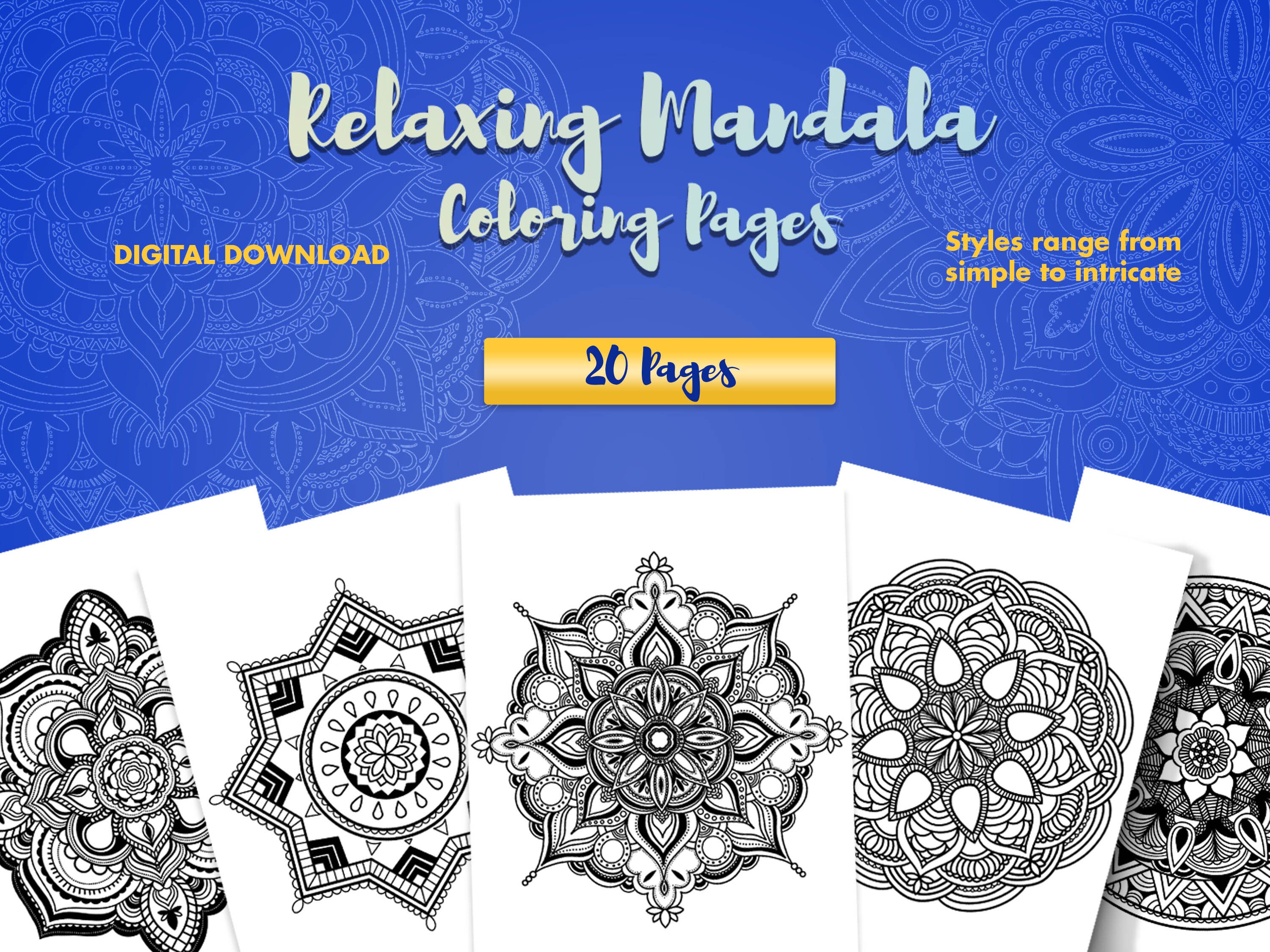 Calming Mandala Coloring Pages - Digital Download - Etsy