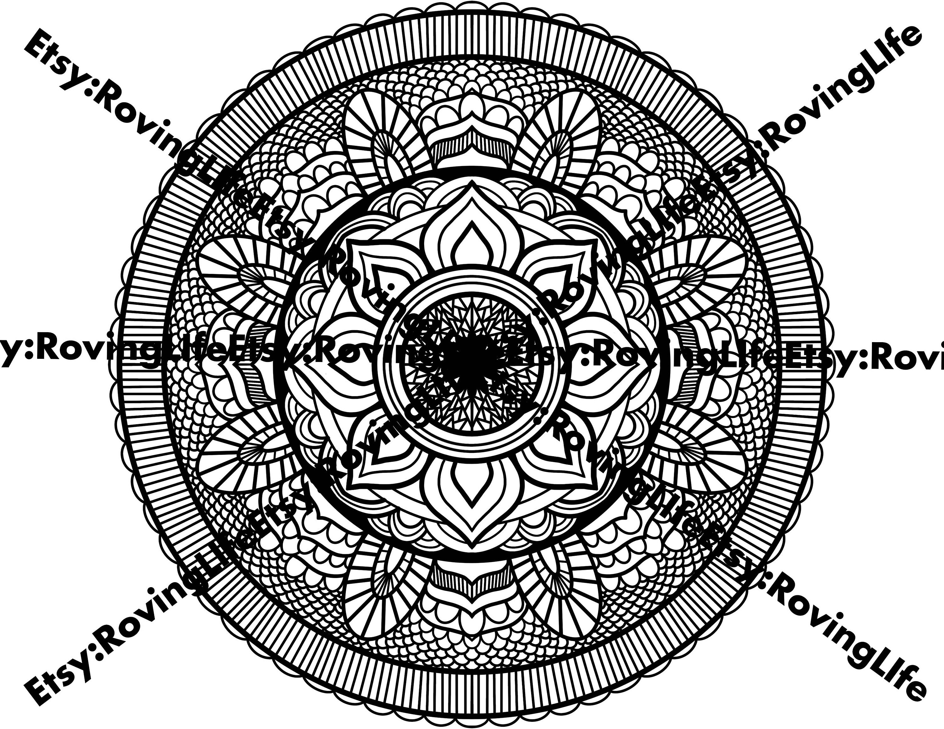 Calming Mandala Coloring Pages - Digital Download - Etsy