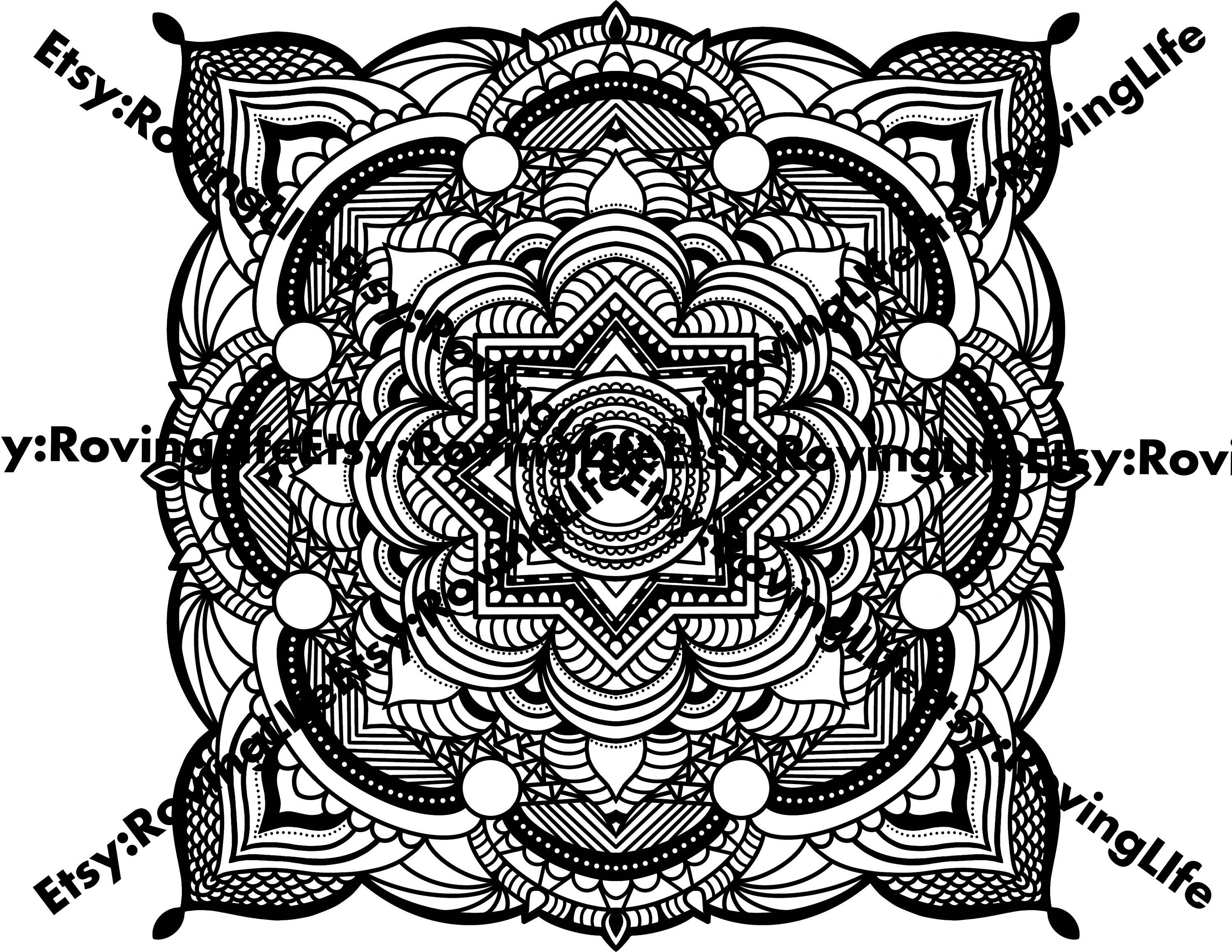 Calming Mandala Coloring Pages - Digital Download - Etsy