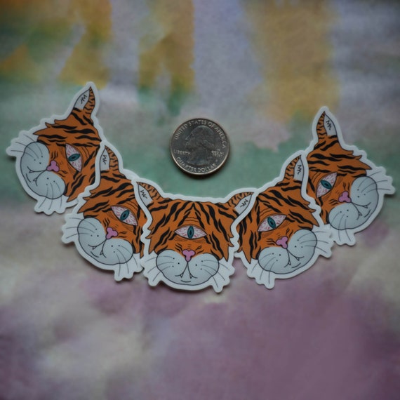 Tiger Vinyl Sticker Animal - Etsy