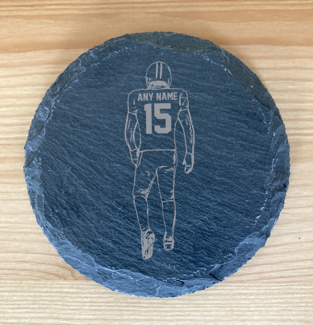 Personalised Slate American Football Coaster - Any Name and Number ...