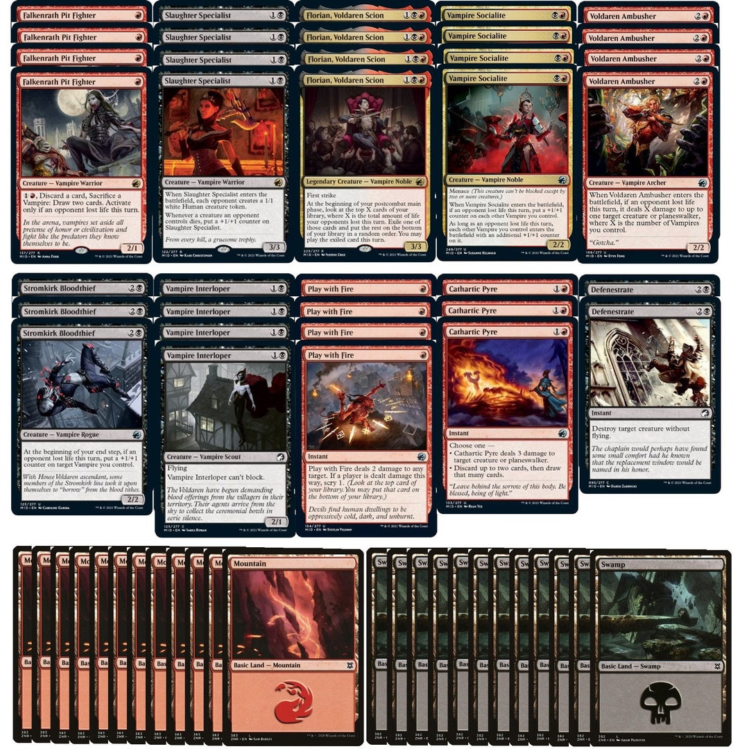 Elite Rakdos Vampire Deck - Black Red - Very Powerful - 60 Card - MTG ...
