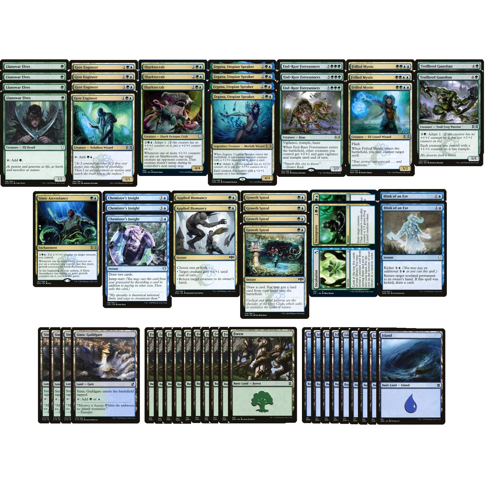 Elite Simic Adapt Deck Super Strong Blue Green 60 Card - Etsy